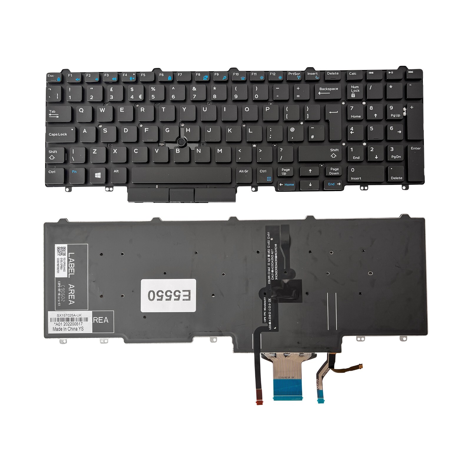 DELL FP37Y Latitude E5550 E5570 5580 5590 5591 UK Backlit Keyboard | eBay