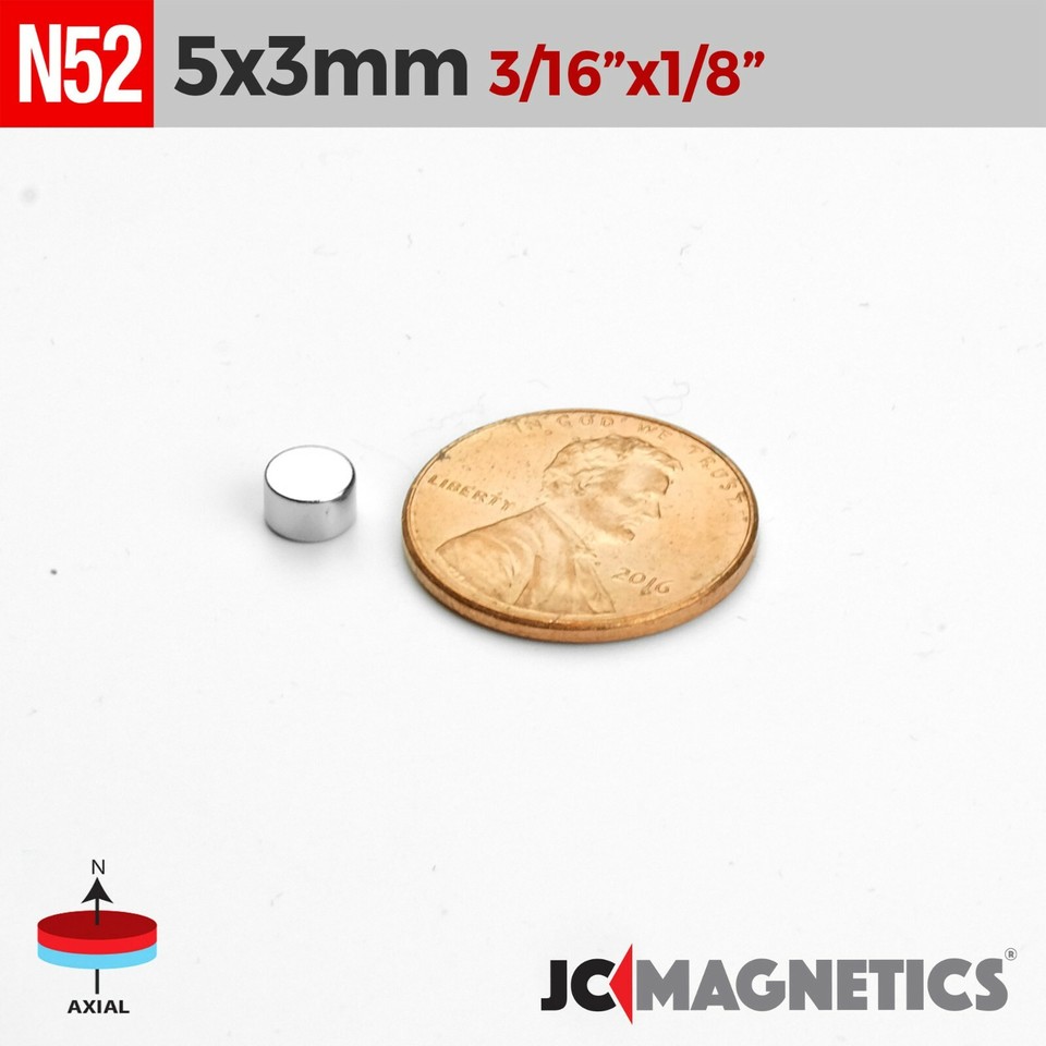 Super Strong N52 Rare Earth Round Neodymium Magnet Disc Thin Tiny Small ...
