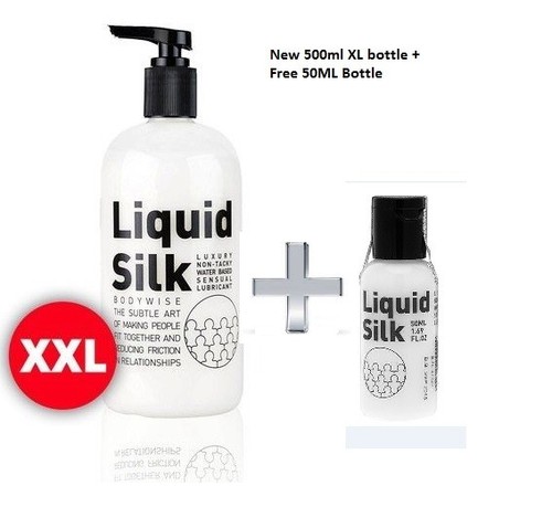 Lubricant Liquid Silk 500ml Personal Lube & 50ml Travel Size Liquid ...
