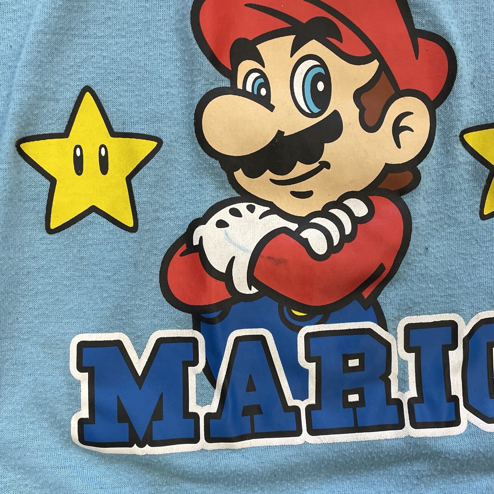 Vintage SUPER MARIO Small Light Blue Flame Resistant … - Gem