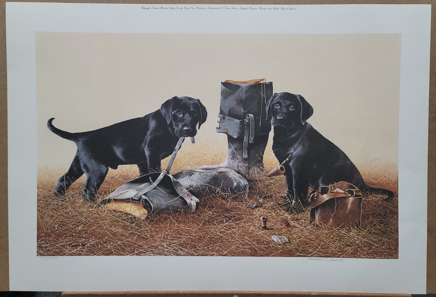 Phillip Crowe S/N Print Dukes Of Hazzard 1715/2500 1982 Black Lab Puppies Dogs | eBay