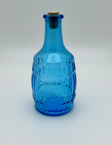 Vintage Root Bitters Blue Glass Bottle Jug Decanter w/ Cork Made in ...