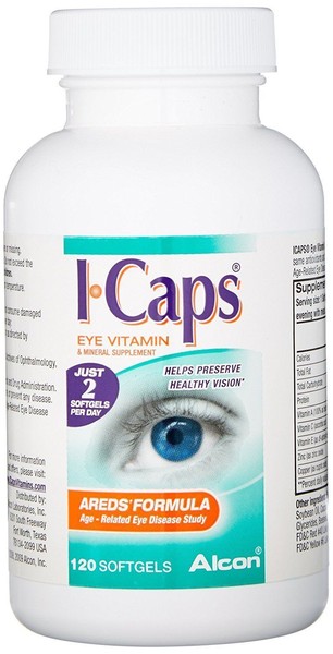 ICaps AREDS Formula Eye Vitamin and Mineral Supplement 120 Softgels for ...