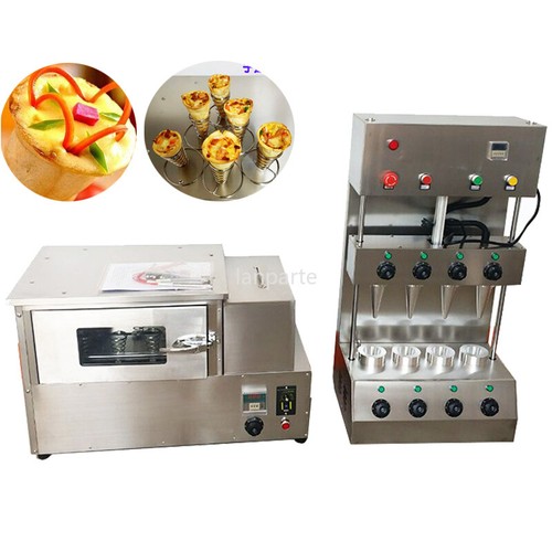 Electric Pizza Cone Forming Maker Machine w/4 Molds+Rotation Pizza Oven ...