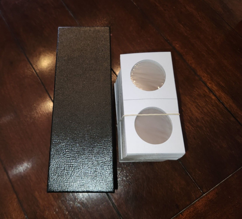 8.25 Black Slab Box 100 2.5 x 2.5 Cardboard Mylar Coin Holders Flips ...