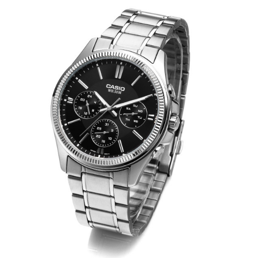 Casio Men Analog silver Stainless Steel Strap Watch Original New MTP ...