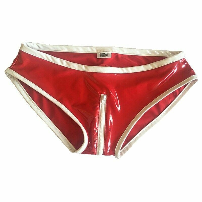 Lady Latex Micro Shorts Hot Pants PVC Metallic Wet Look Booty Zipper ...