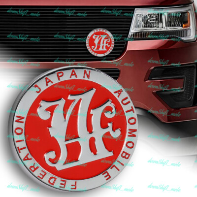 Japan Automobile Federation Red JAF METAL Emblem Badge Cars Front ...