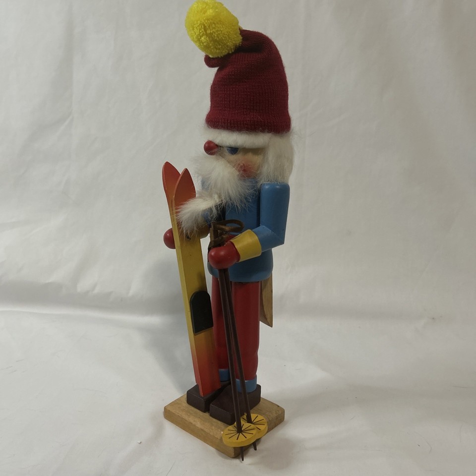 10" Skier Wooden Christmas Nutcracker | eBay