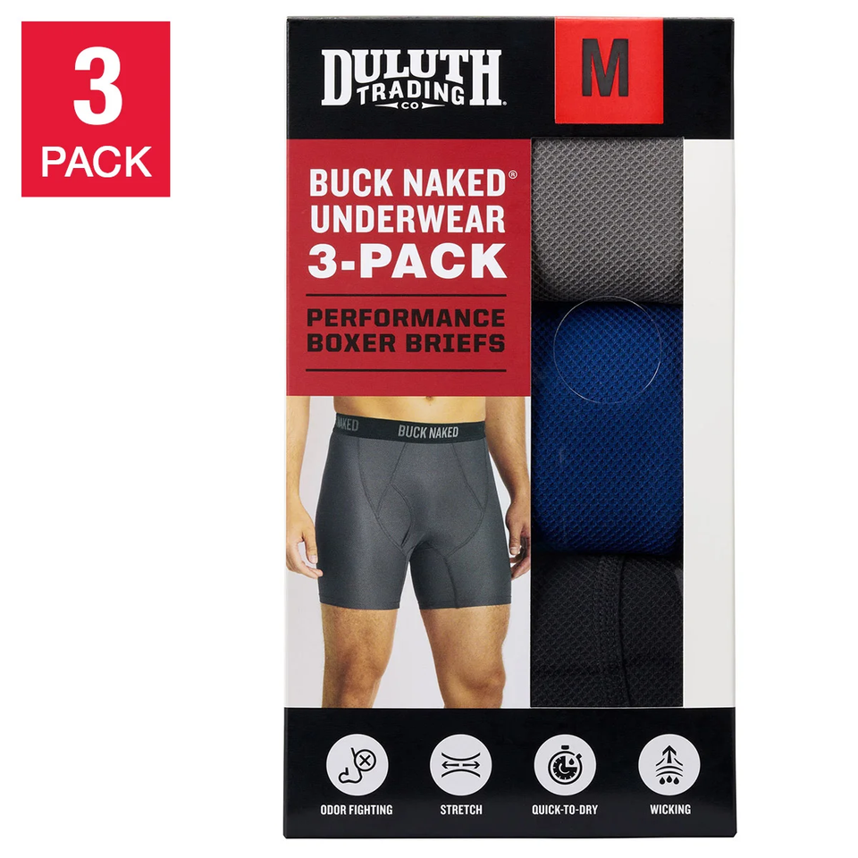 Duluth Trading Men'S Boxer Brief, 3-Pack Moisture Wicking Odor Fighting ...