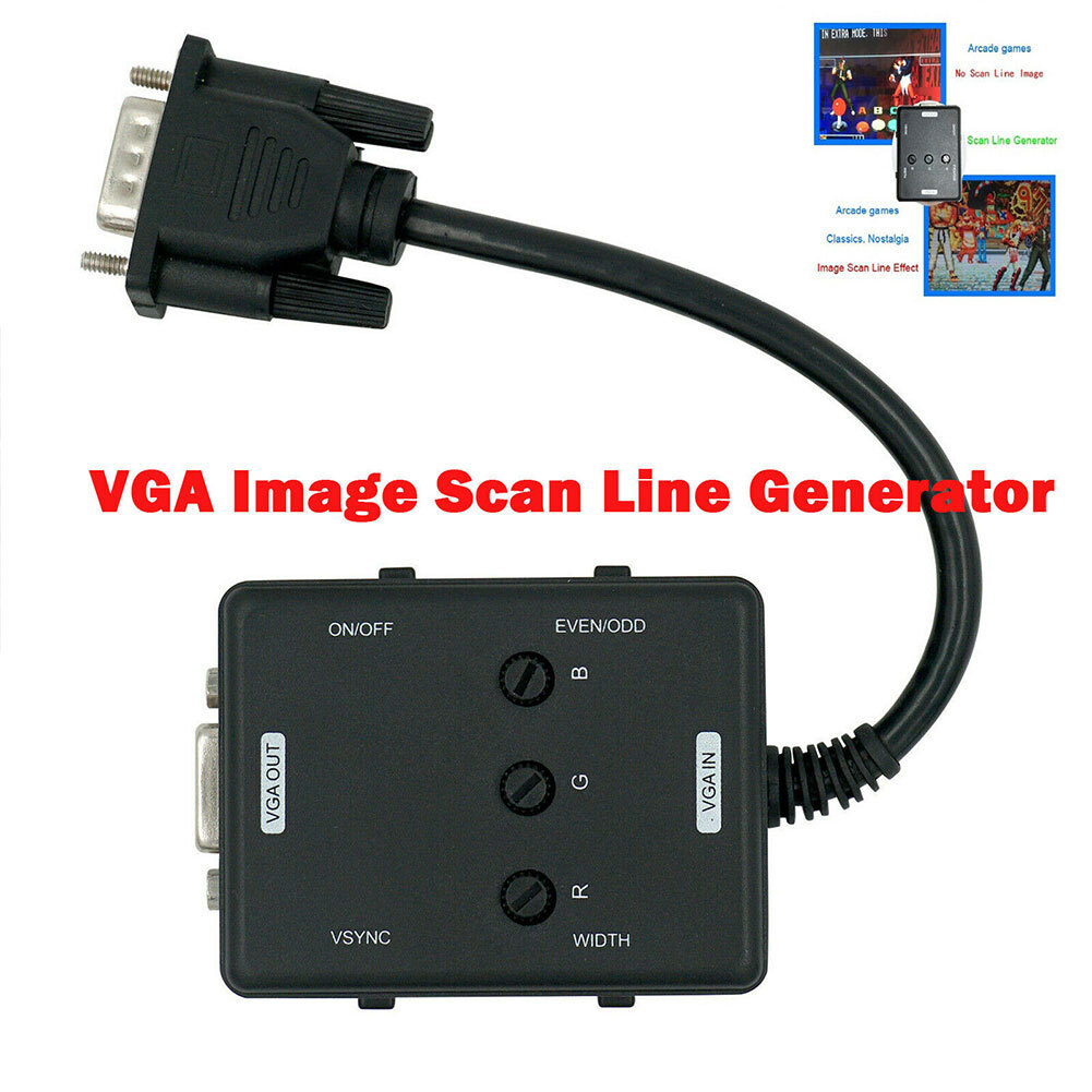 With Extension Cable Self Powered VGA Scanline Generator Classic Arcade ...