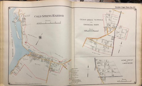 1917 COLD SPRING HARBOR SUFFOLK COUNTY LONG ISLAND NEW YORK ATLAS MAP ...