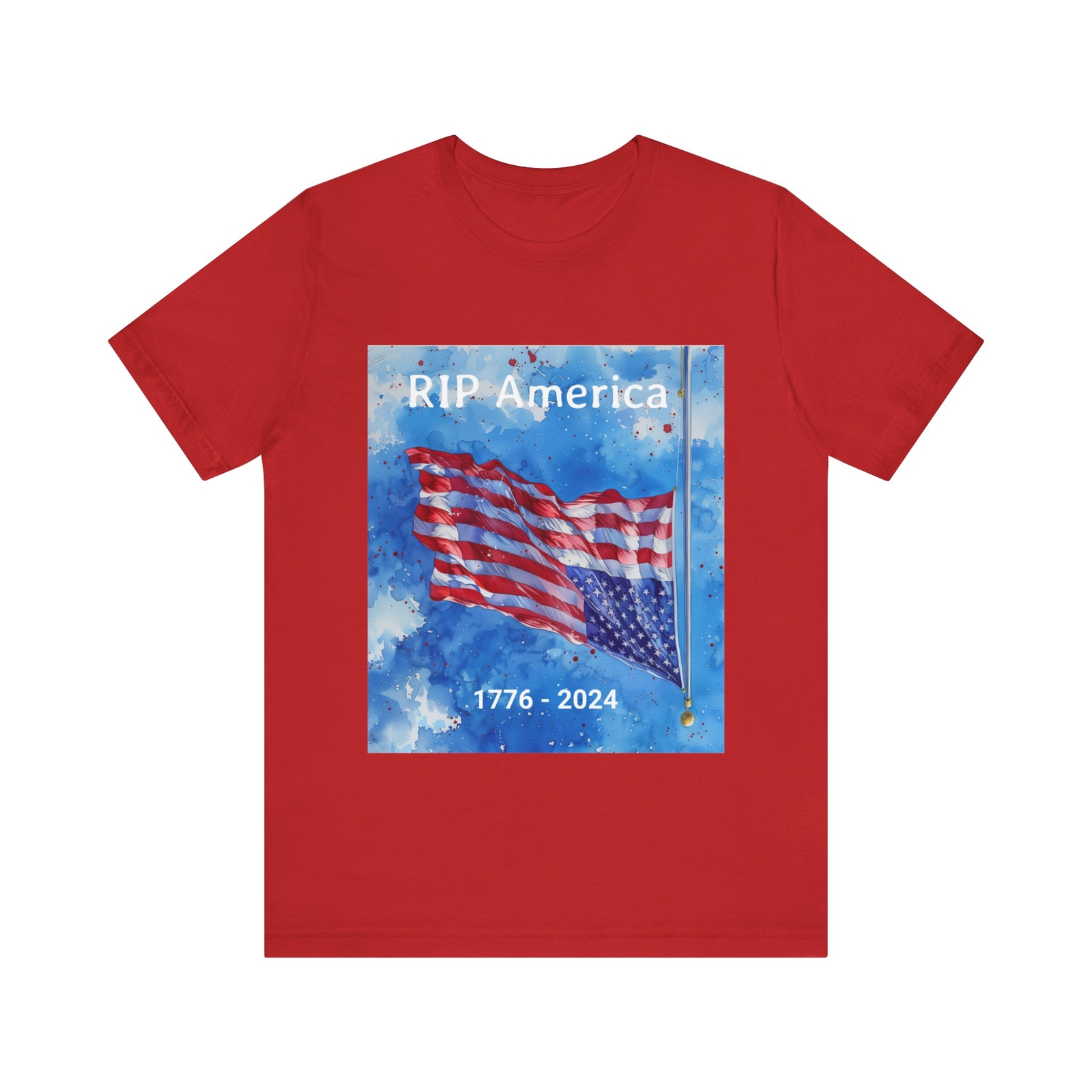 RIP America 1776-2024 Upside Down American Flag Unisex Short Sleeve Tee T-Shirt | eBay