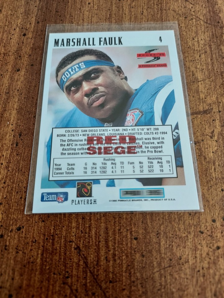 1995 Score Red Siege Artist's Proofs #4 Marshall Faulk | eBay