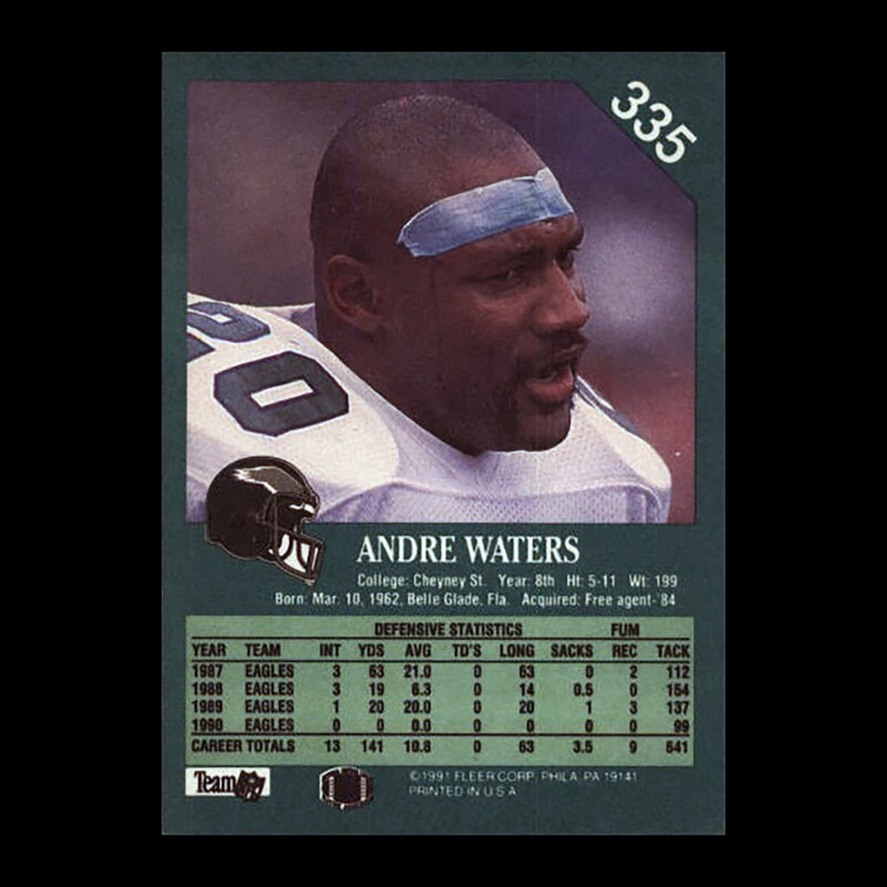 1991 Fleer Football #335 - Andre Waters [Base] Philadelphia Eagles NM ...