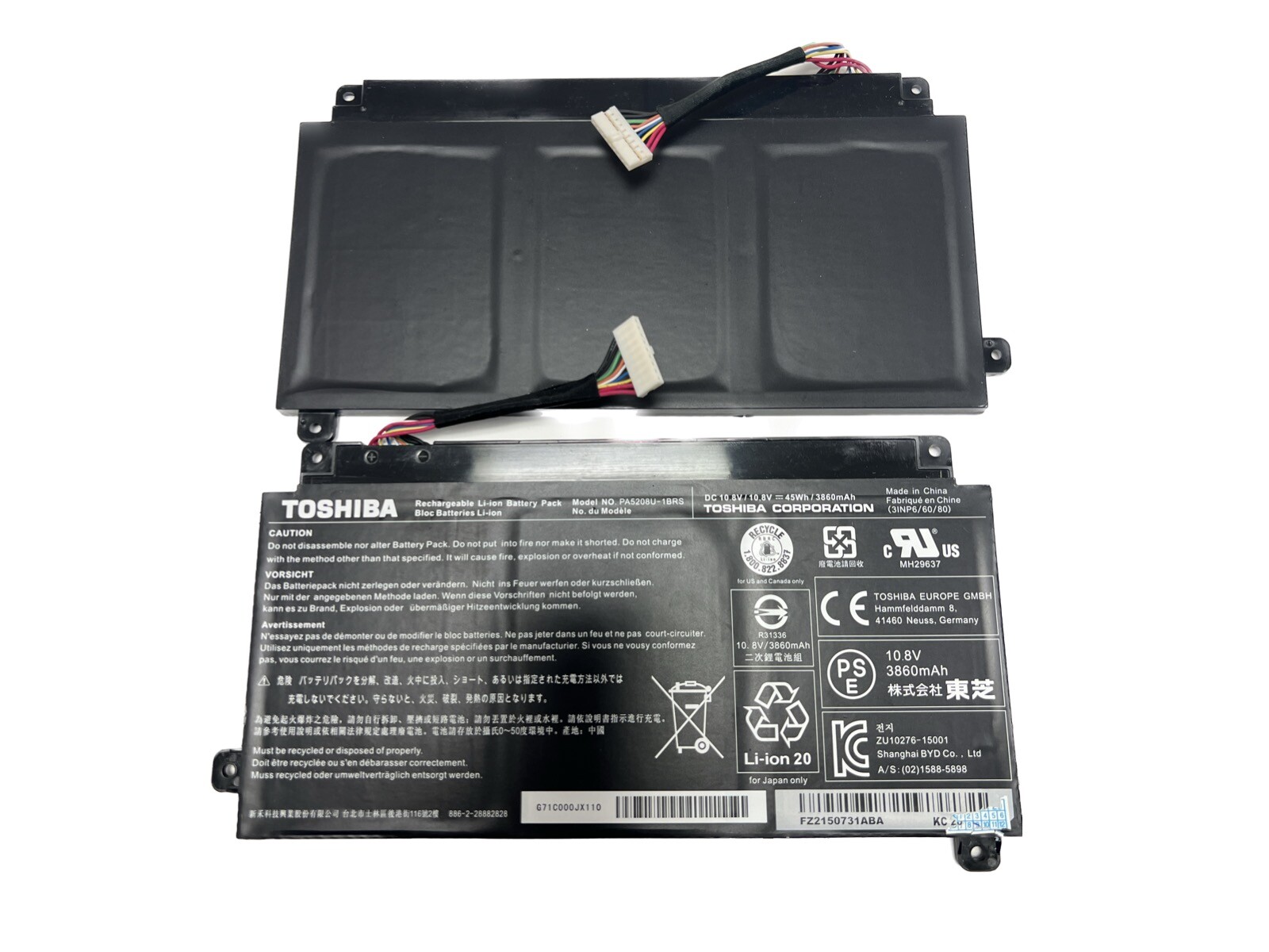 Toshiba PA5208U-1BRS Battery | 4200 mAh | 10.8 V | Black | For Toshiba ...