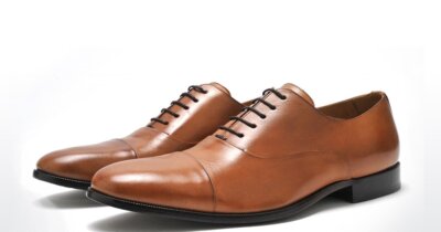 OXFORD SHOE - MENS PURE NUTS LEATHER COGNAC PAIR OF KINGS OXFORD DRESS ...