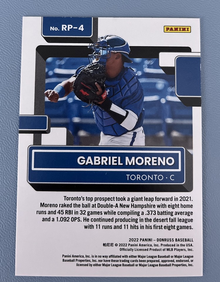 Donruss Gabriel Moreno Rated Rookie Donruss Vector Parallel #RP-4 | eBay