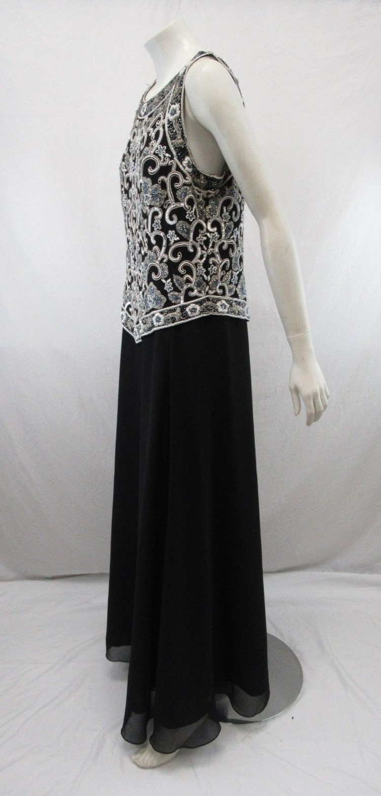 JKARA New York Sequins Chiffon Beaded Dress Evening Prom Formal Size 10 ...