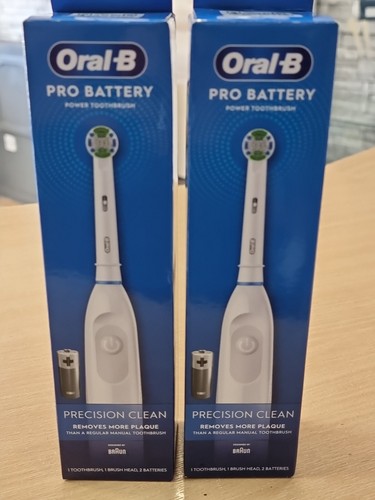 2 x Oral-B Braun Pro DB5 White Precision Clean Electric Toothbrush ...