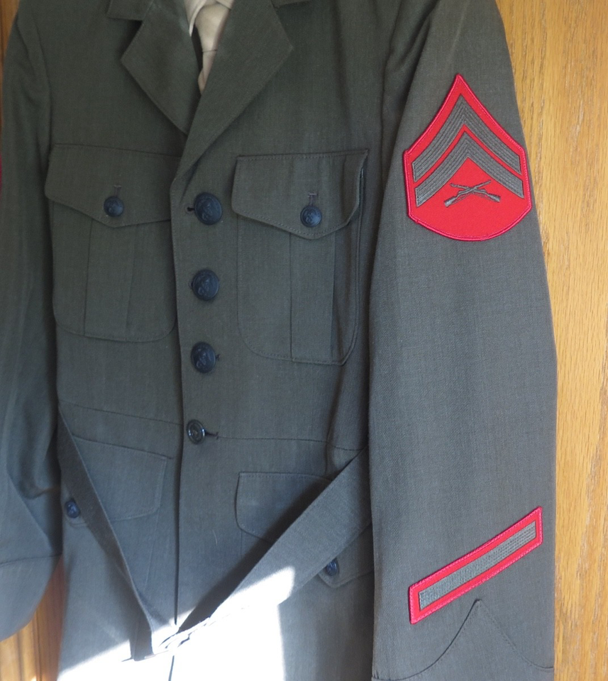 US Marine Corps USMC Green Uniform Dress Jacket & Shirt & Tie ( see ...