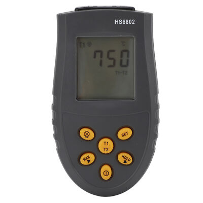HS6802 Dual Channel Digital Thermometer Temperature Measuring Equipment ...