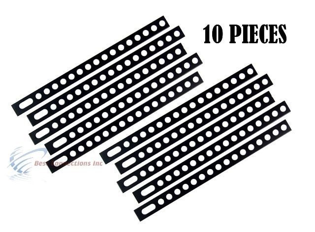 10 Pcs 9" Black Metal Mounting Backstrap Secures Door Lock & Car Stereo ...