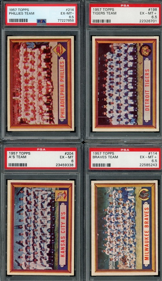 1957 Topps Complete Set EXMT (104 PSA GRADED - 80% FRESH SLABS - TOP ...