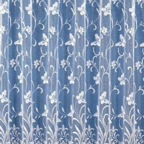BUTTERFLY WHITE NET CURTAINS MADE TO MEASURE CARAVAN & BOATS *SOLD BY ...