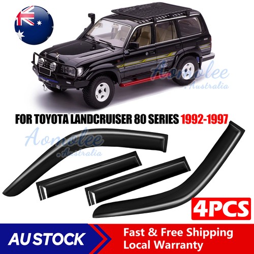 4x WEATHER SHIELDS FOR TOYOTA LANDCRUISER 80 SERIES VISORS 92-97 LAND ...