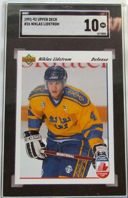 1991-92 Upper Deck #26 Niklas Lidstrom--Canada Cup-Gold Metal Team-SGC ...