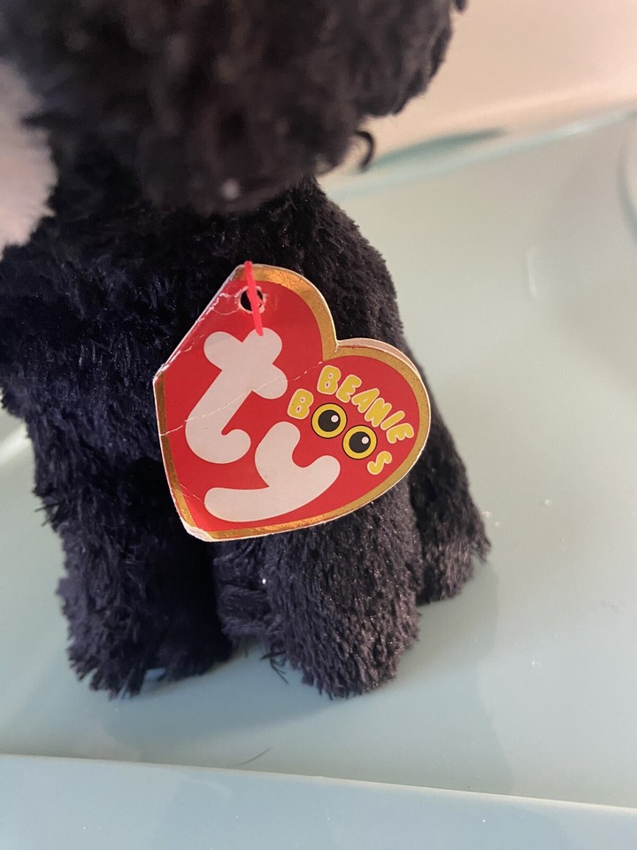 Ty Beanie Boo TRACEY the black and white dog WITH TAGS | eBay