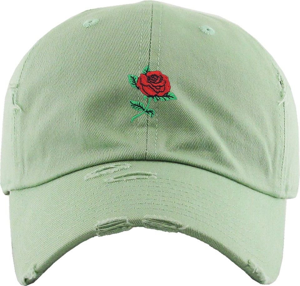 Rose Embroidery Dad Hat Baseball Cap Unconstructed Cotton | eBay