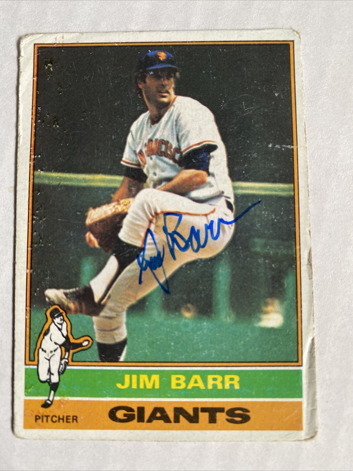 JIM BARR 1976 TOPPS #308 AUTOGRAPHED AUTO Card - SAN FRANCISCO GIANTS ...