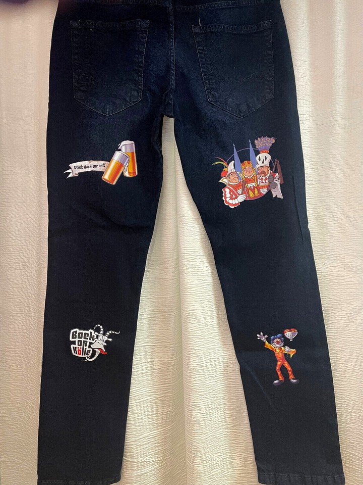 Jeans Trousers Iron-On Carnival Fancy Dress Costume Uniform Cologne ...
