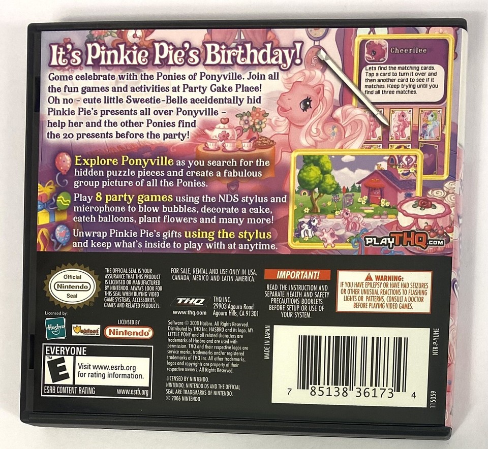 My Little Pony: Pinkie Pie's Party (Nintendo DS, 2008) 785138361734 | eBay