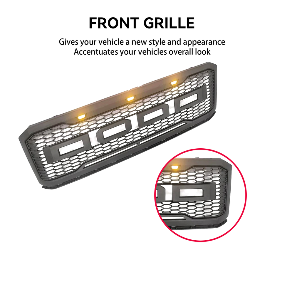 Front Grille Fit For 2007-2017 Ford Expedition Raptor Style Grille W/E ...