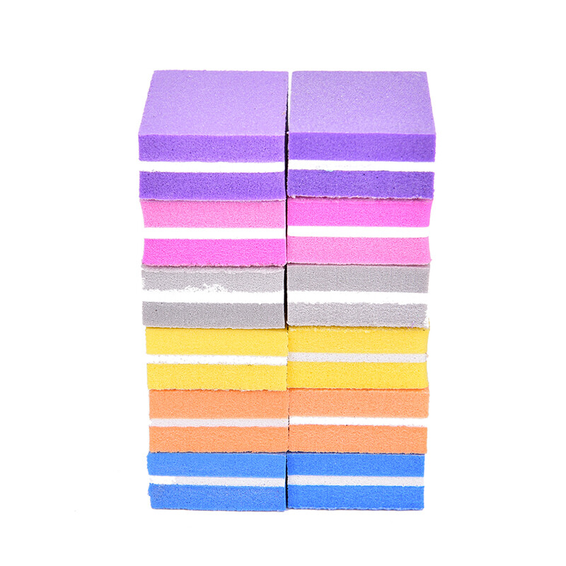20pcs Square Nail Sanding Sponge Buffers File Grinding Polishing ...