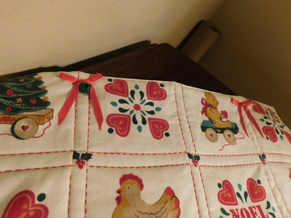 Handmade Christmas Quilt Panels Rose of Sharon Hearts Pull Toy | eBay