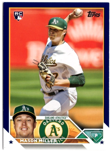 MASON MILLER RC 2023 TOPPS UPDATE ROYAL BLUE BORDER #US15 OAKLAND ...