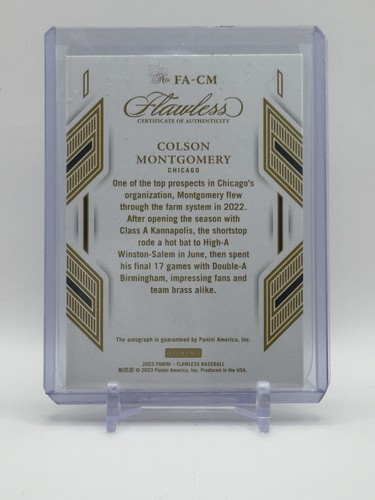 2023 Flawless Autographs Colson Montgomery Auto 1/15 First on Print | eBay
