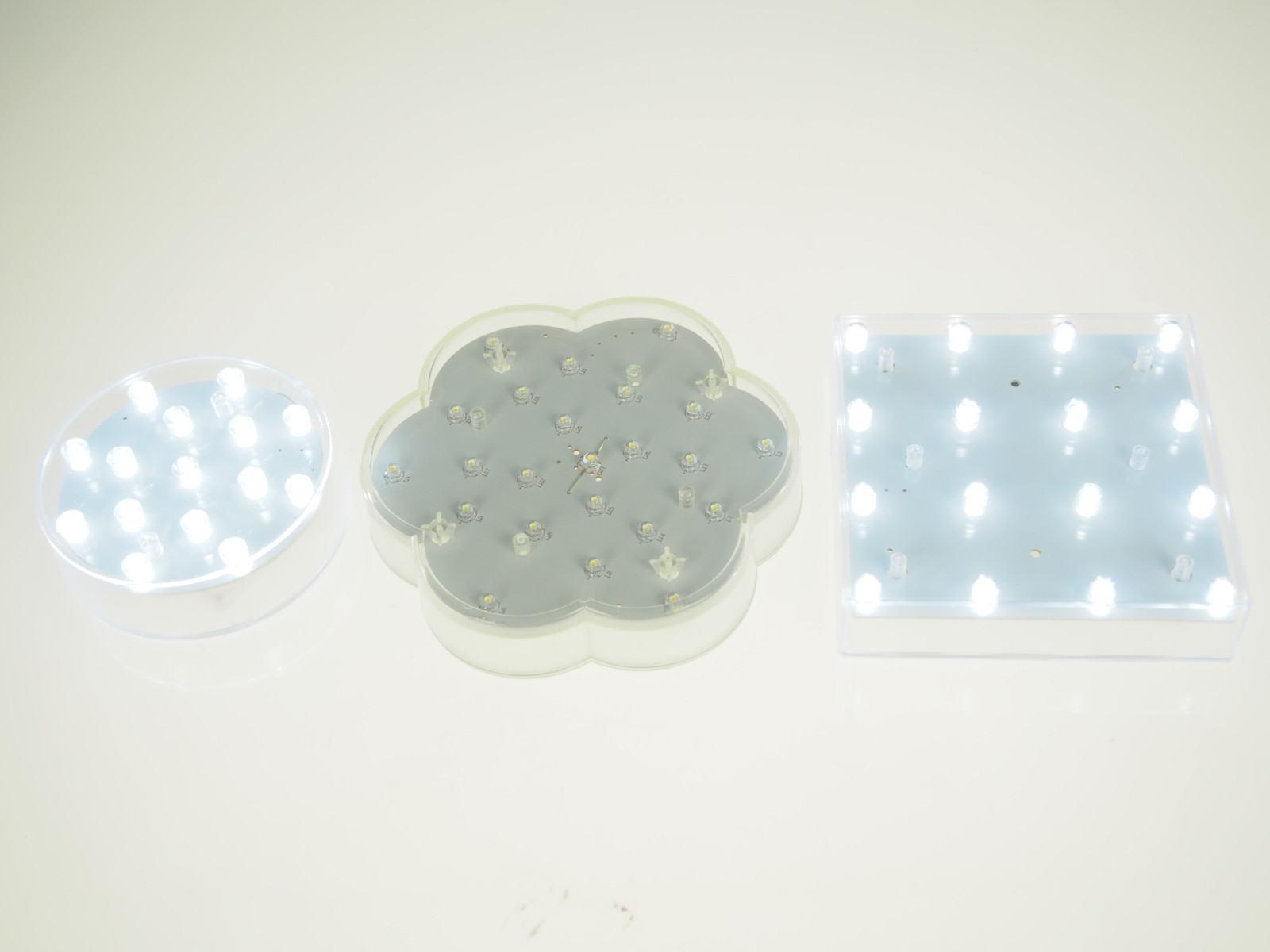 Large Base Light LED Table Centerpiece Square Circle Flower Vase ...