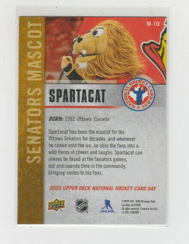 2020 UD NHCD Ottawa Senators Spartacat Senators Mascot card #M-10 | eBay