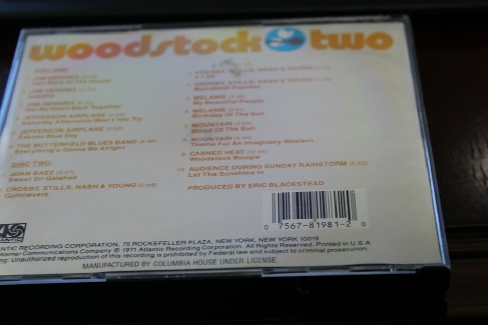 Woodstock Two by Various Artists (CD, Oct-1990, Atlantic (Label)) MINT ...