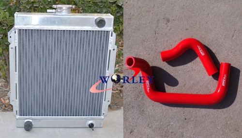 For 3 ROW DATSUN 1200 Manual Aluminum Radiator & Silicone Radiator Hose ...