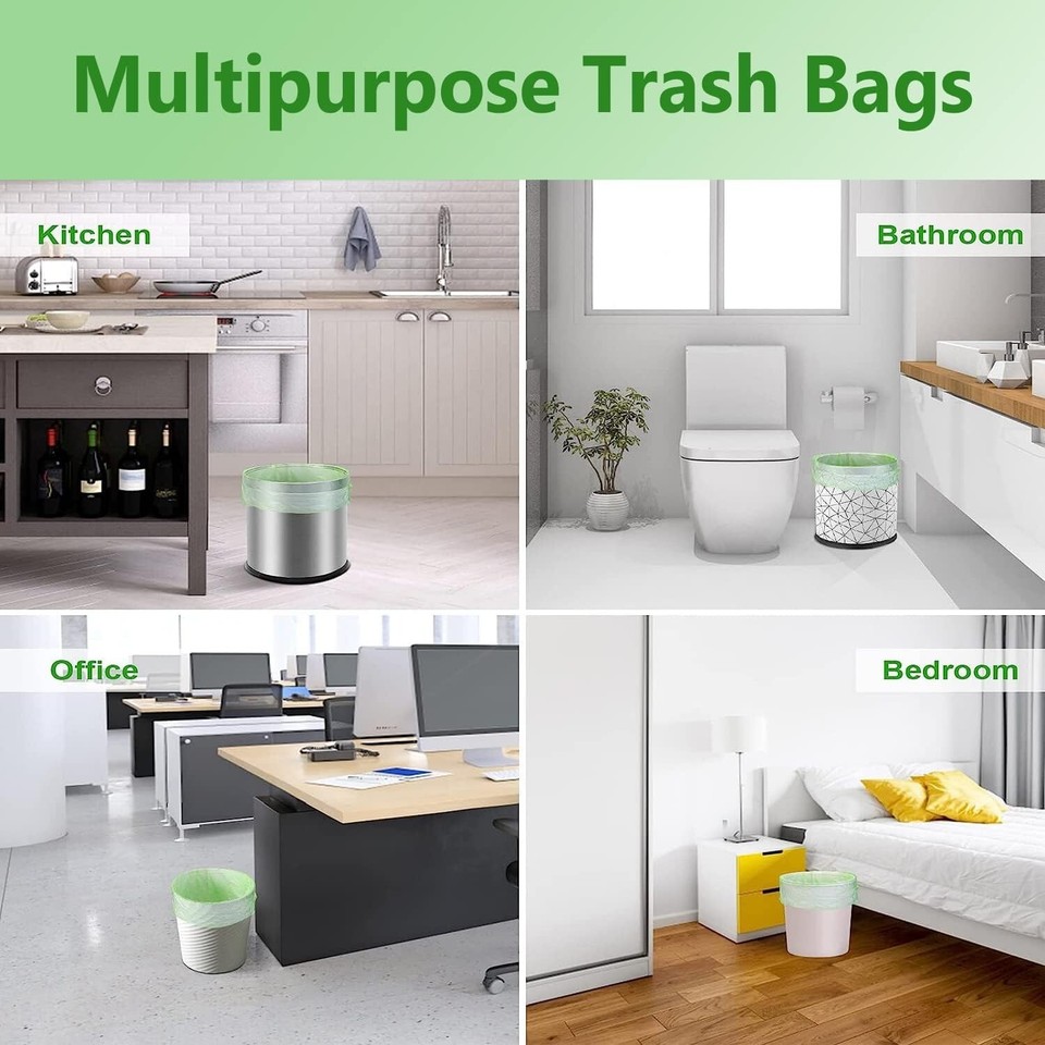 120 Counts Mini Garbage Bags, 1.2 Gallon Small Compostable Trash Bags ...