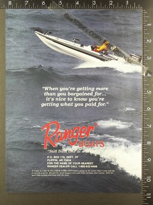 1990 ADVERTISEMENT for Ranger 361V or is that a 381V? Bass fishing boat ...