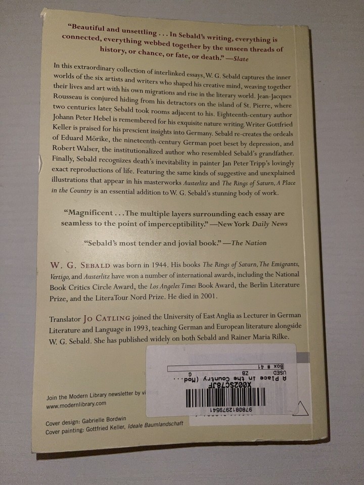 A Place in the Country by Sebald, W. G. Book The Fast Free Shipping | eBay