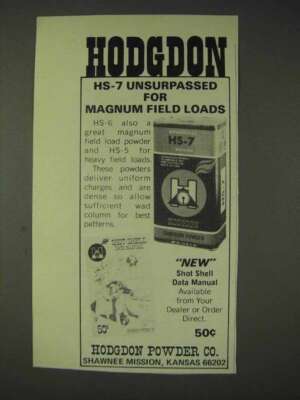 1973 Hodgdon HS-7 Shotgun Powder Ad | eBay