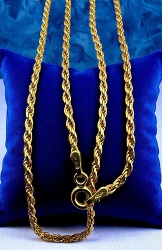 18k Solid Gold Rope Necklace 20in L SAVE 1,300 #2153 | eBay